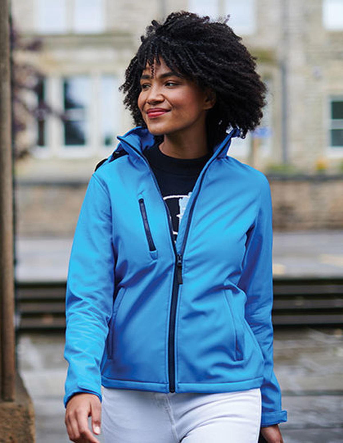 Venturer 3-layer Printable Hooded Softshell Jacket Regatta RG702 | 36/S | french blue/ navy ...